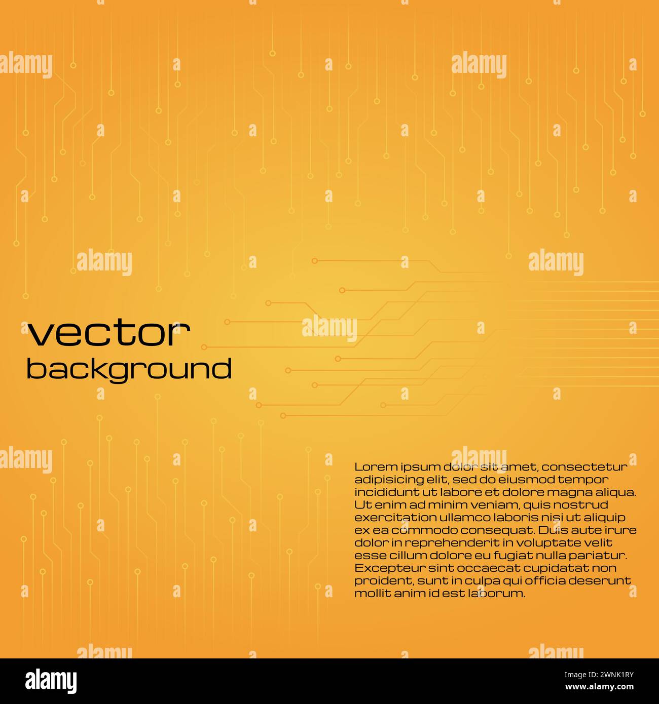 Abstract Technological Yellow Background With Elements Of The Microchip