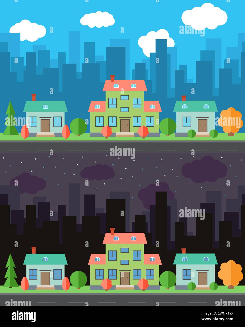 Cartoon houses hi-res stock photography and images - Alamy