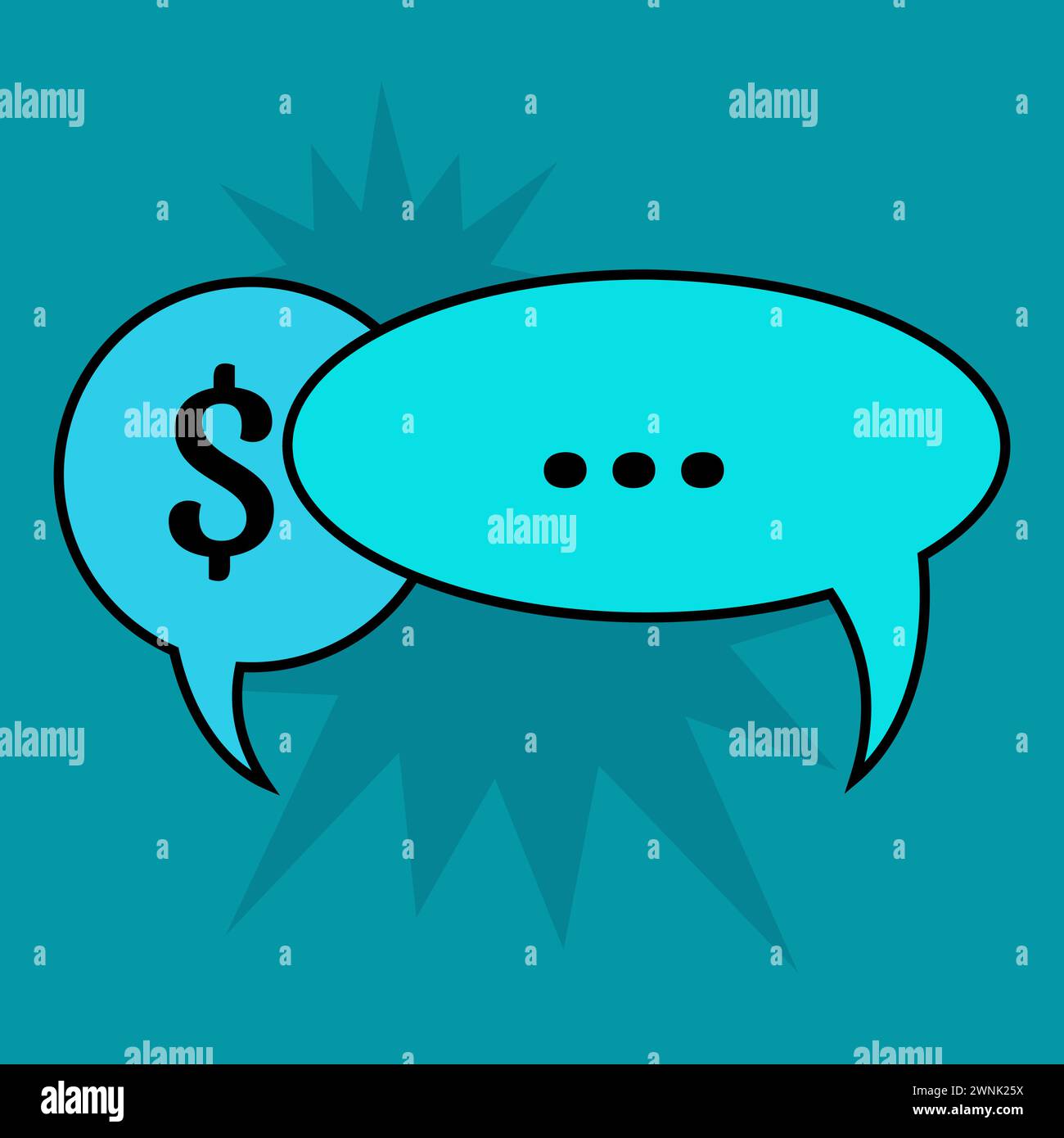 Communication speech bubbles on blue background. Vector illustration ...