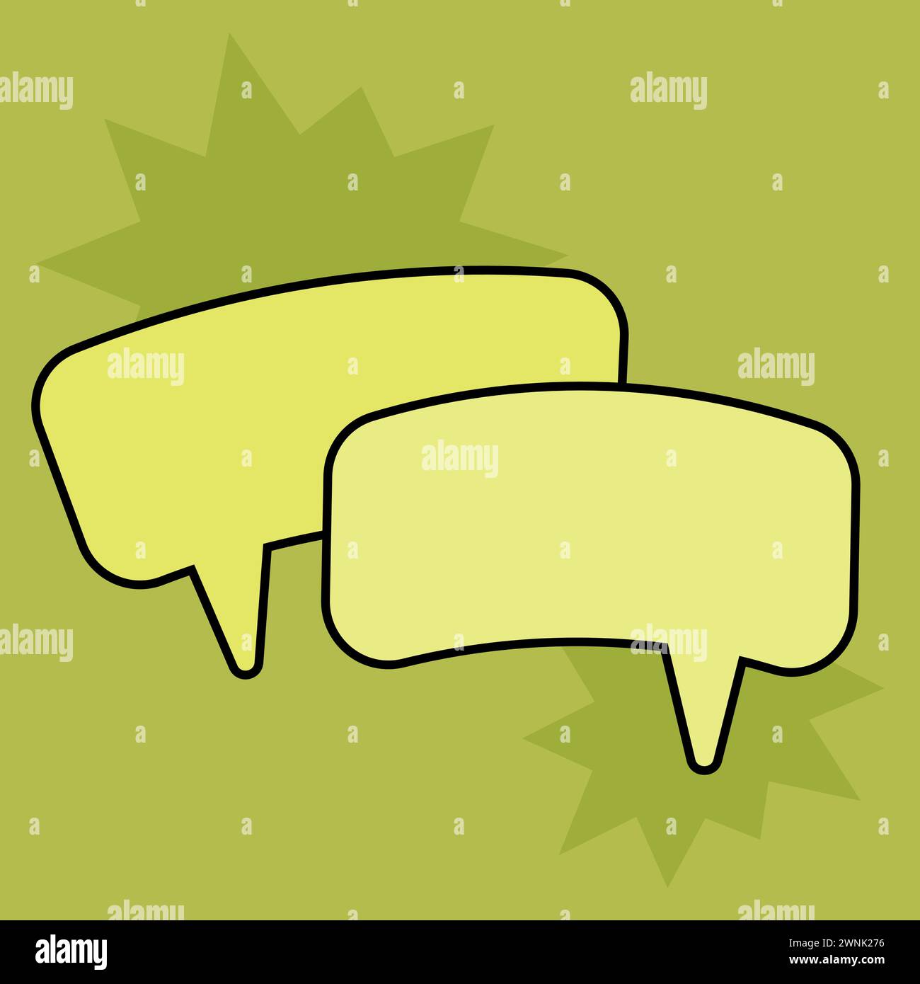 Communication speech bubbles on green background. Vector illustration ...
