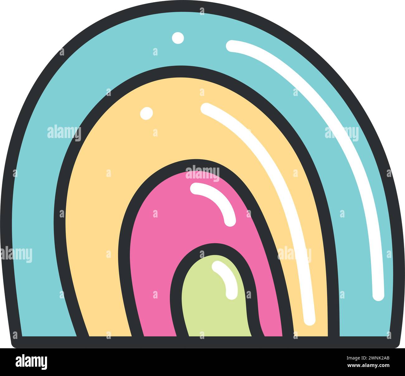 Sun rainbow draw cartoon Cut Out Stock Images & Pictures - Alamy