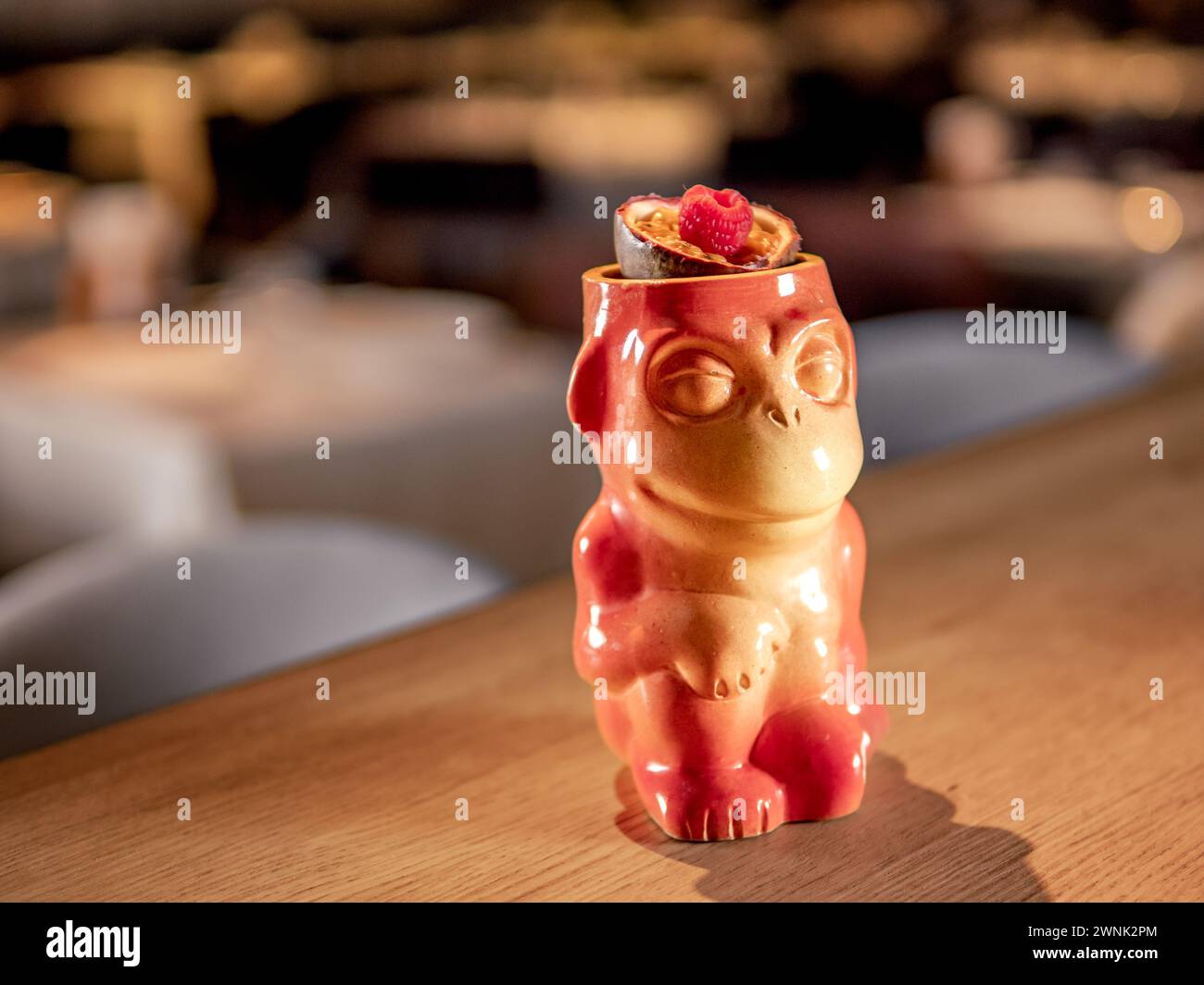 Authentic Tiki Drink Cocktail. Beautiful tropical tiki cocktail on bar ...