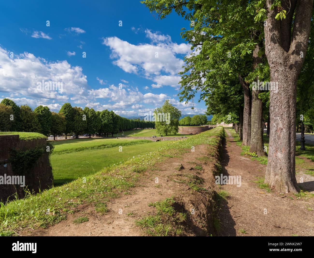 Lucca ancient city walls beautiful park between San Donato Bulwark and ...