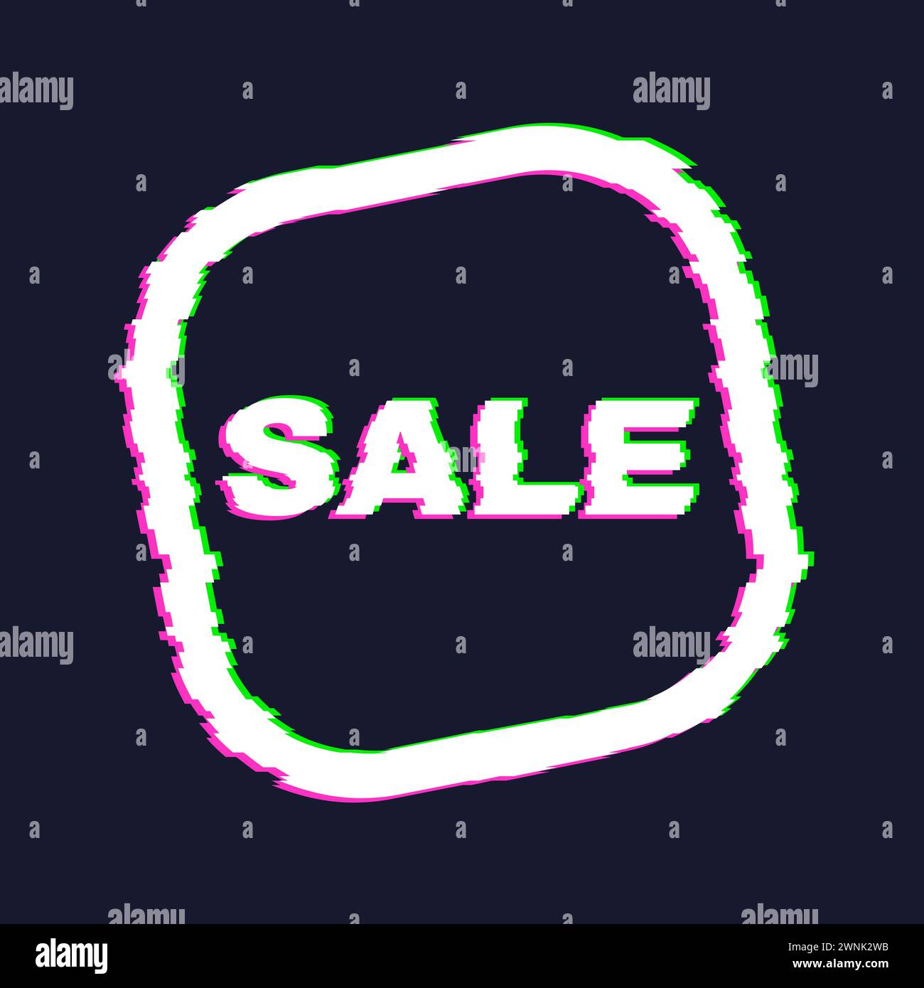 Distorted glitch sale banner with error effect on the edges and in text ...