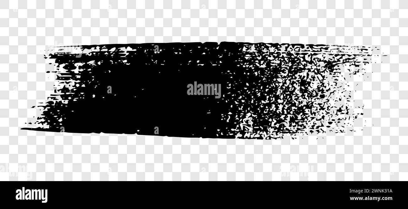 Black brush stroke. Hand drawn ink spot isolated on white transparent ...