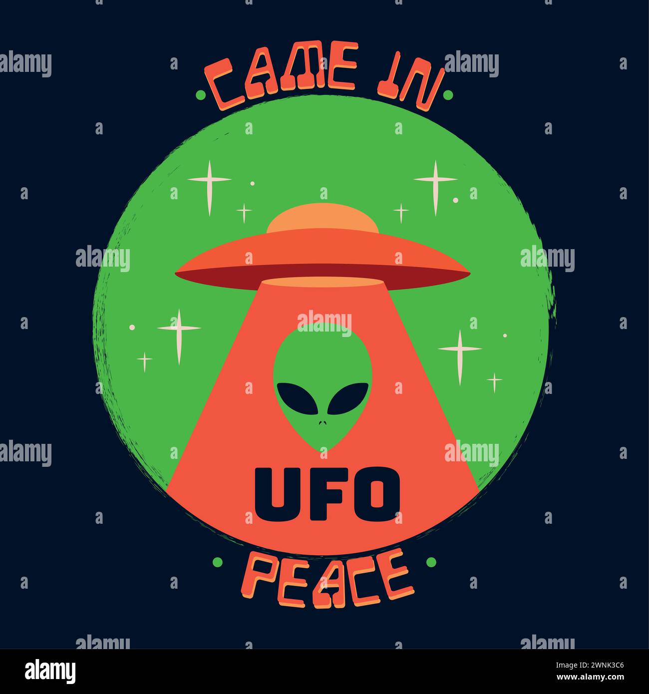 Sci fi ufo alien sticker Vector Stock Vector Image & Art - Alamy