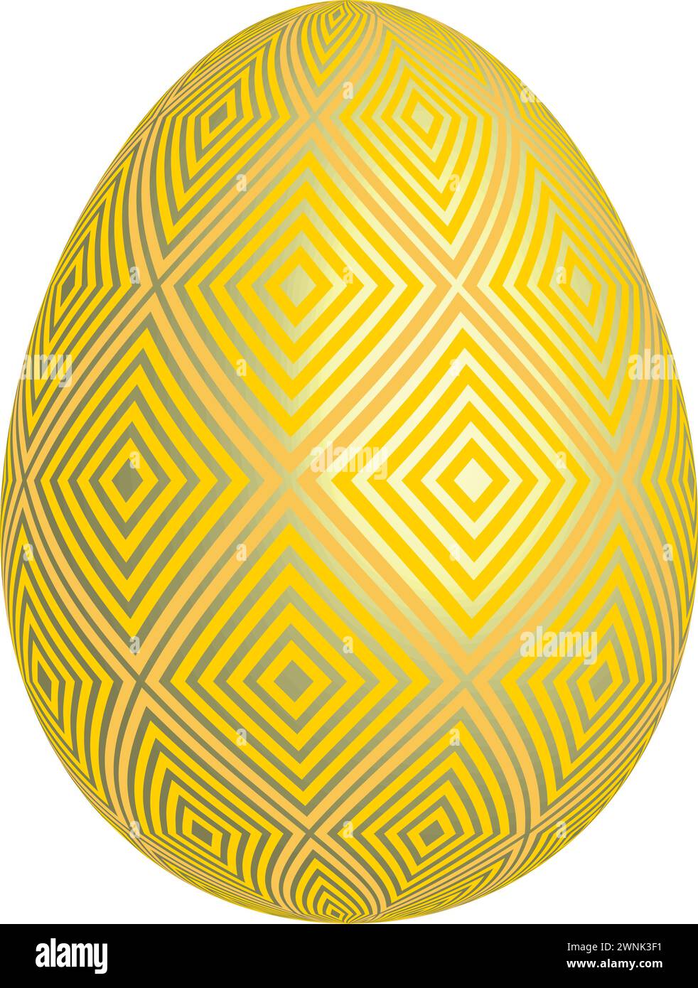 Realistic 3D egg decorated with abstract grid pattern drawing for ...