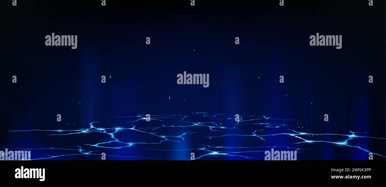 Ground surface with abstract light cracks. Vector realistic ...
