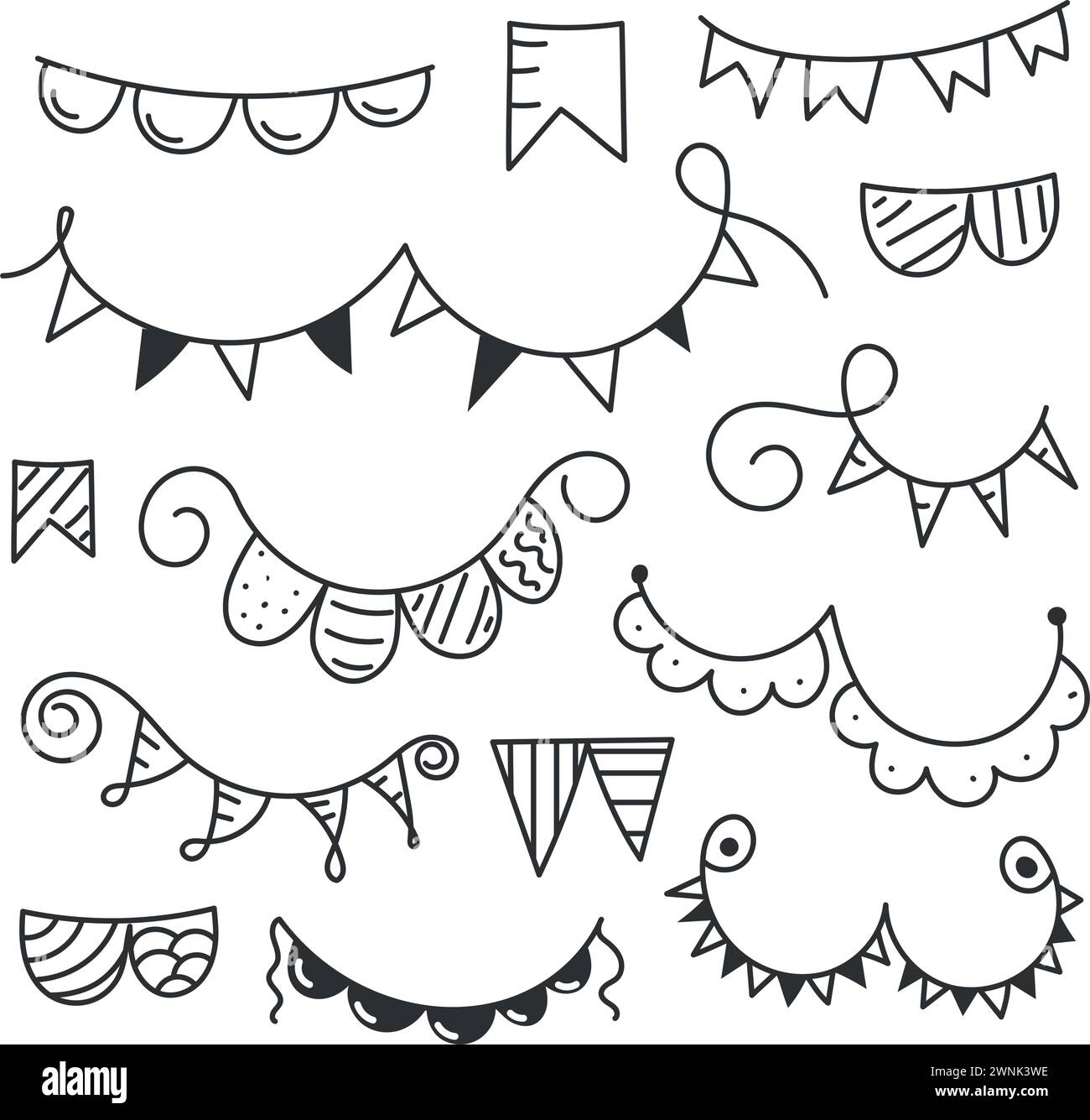 Pennant pattern background Hand Draw Vector Stock Vector Image & Art ...