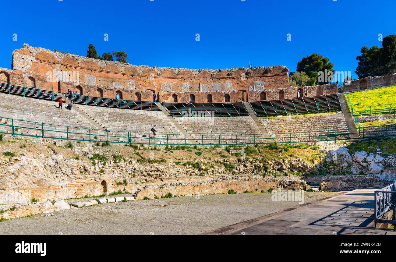 Taormina, Sicily, Italy - February 15, 2023: Greek and Roman period ...