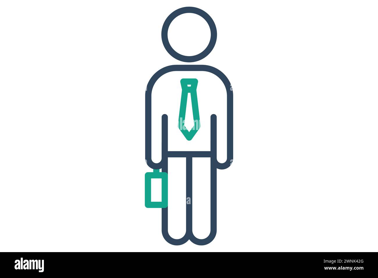 employee icon. employees wear ties and hold bags. representing ...