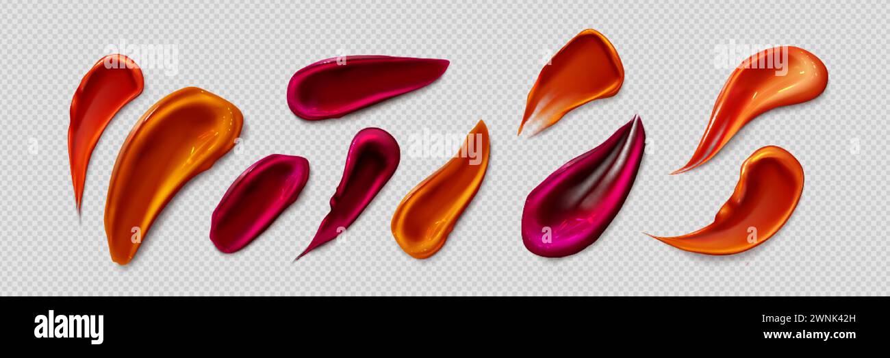 Lipstick smears set isolated on transparent background. Vector ...