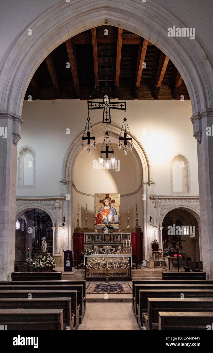 Taormina, Sicily, Italy - February 15, 2023: Main nave of Saint ...