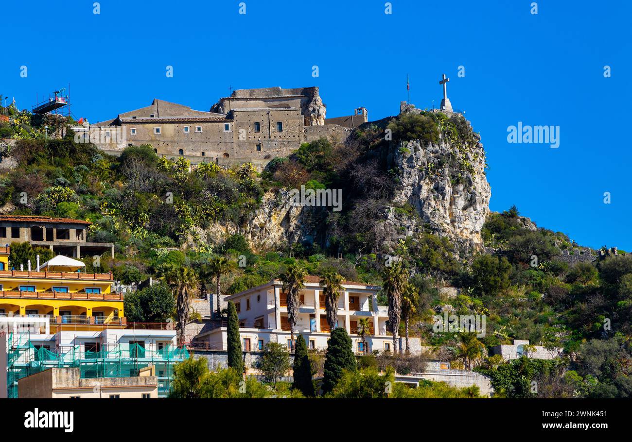 Taormina, Sicily, Italy - February 15, 2023: Madonna on the Rock Church ...