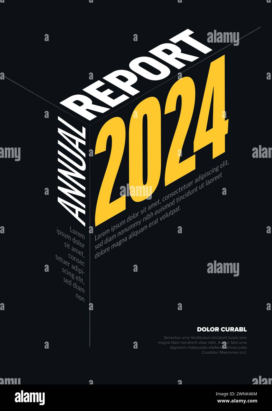 Vector abstract annual report cover template with sample text and ...