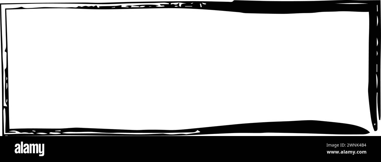 Frame rectangle elongated element, outline border grunge shape icon ...
