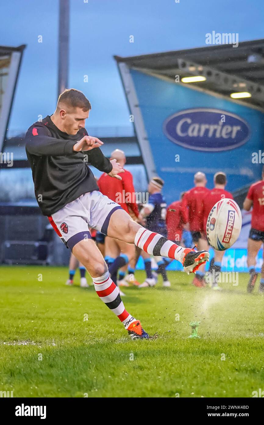 Marc Sneyd warming up the boot read for him to control the game vs Hull ...
