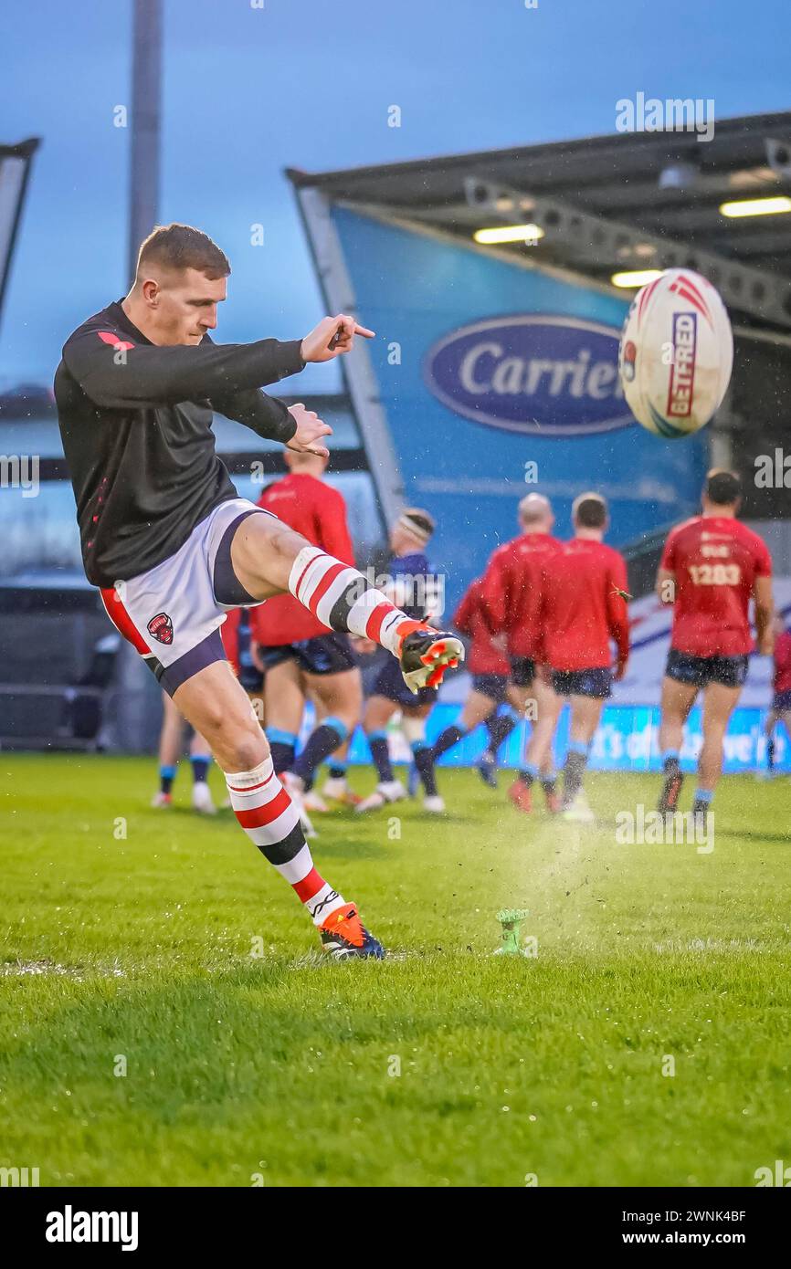 Marc Sneyd warming up the boot read for him to control the game vs Hull ...