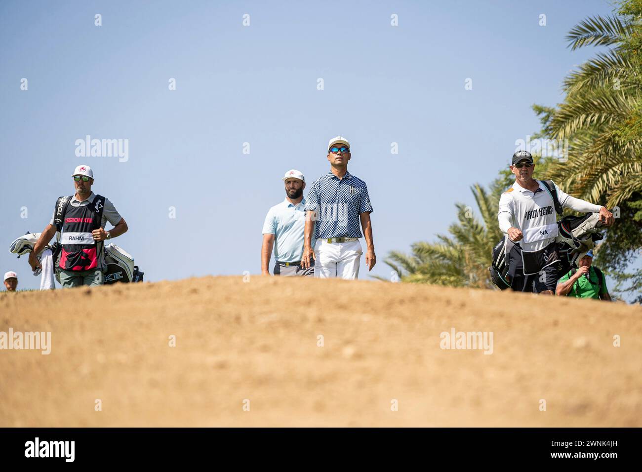 Captain Kevin Na of Iron Heads GC, caddie, Kenny Harms, Captain Jon ...