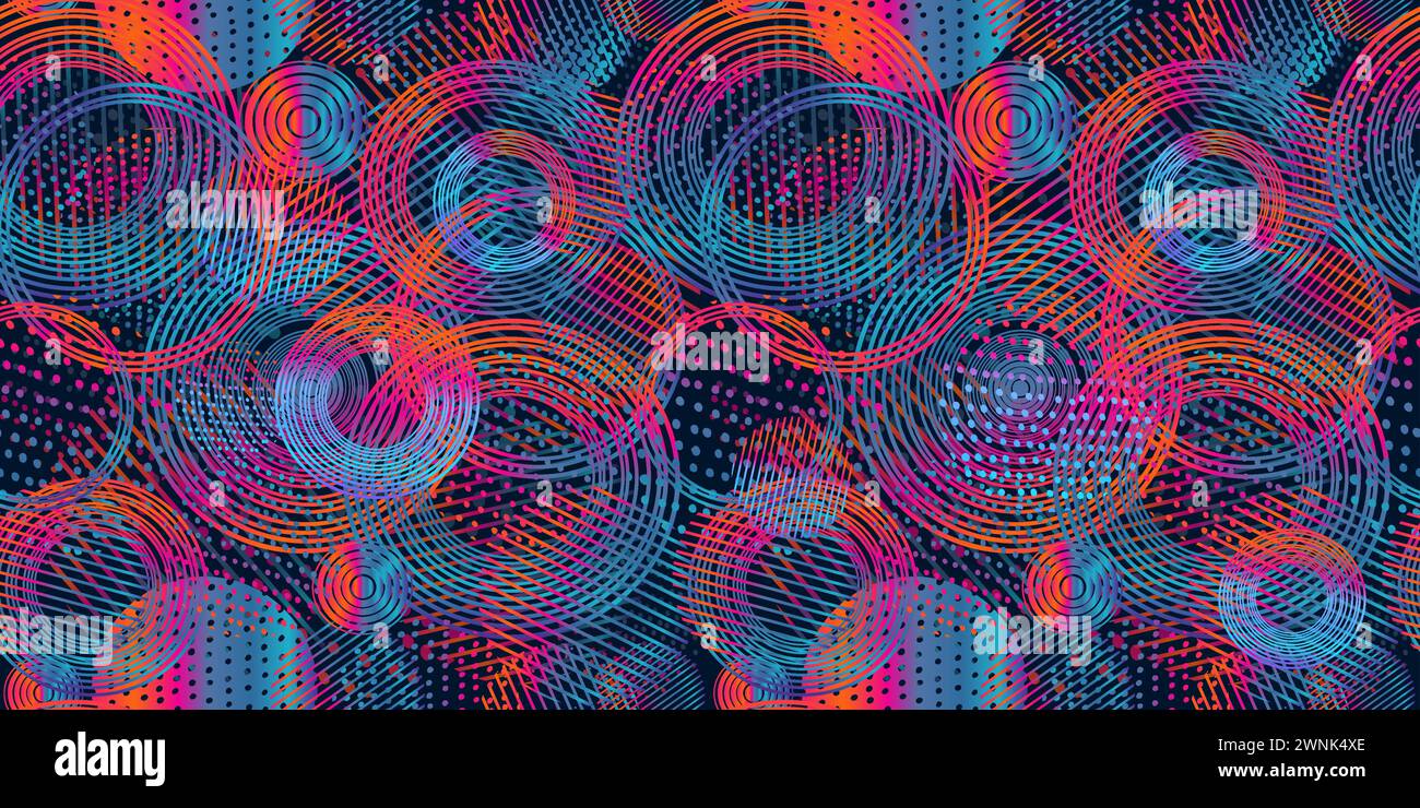 Seamless background of geometric gradient circles. hand drawing. Not AI, Vector illustration ...