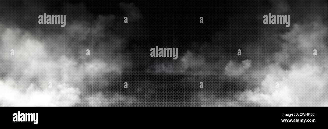 White smoke cloud with overlay effect on transparent background ...