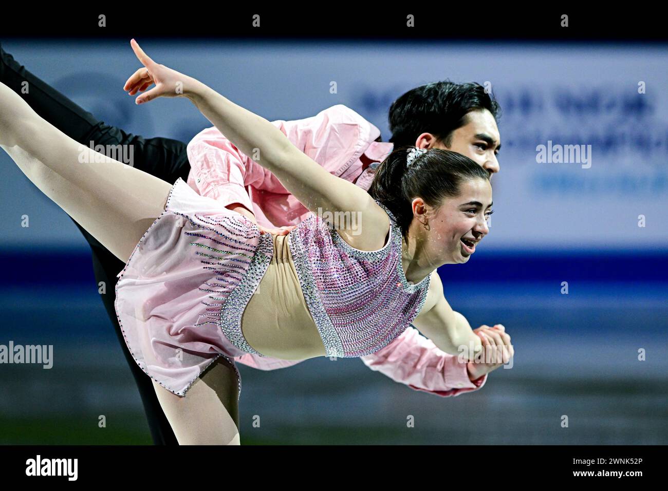 Olivia FLORES & Luke WANG (USA), during Exhibition Gala, at the ISU ...