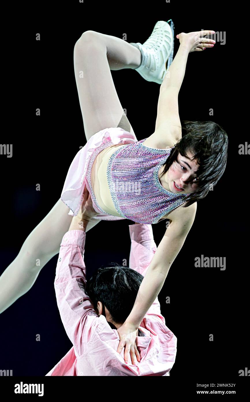 Olivia FLORES & Luke WANG (USA), during Exhibition Gala, at the ISU ...