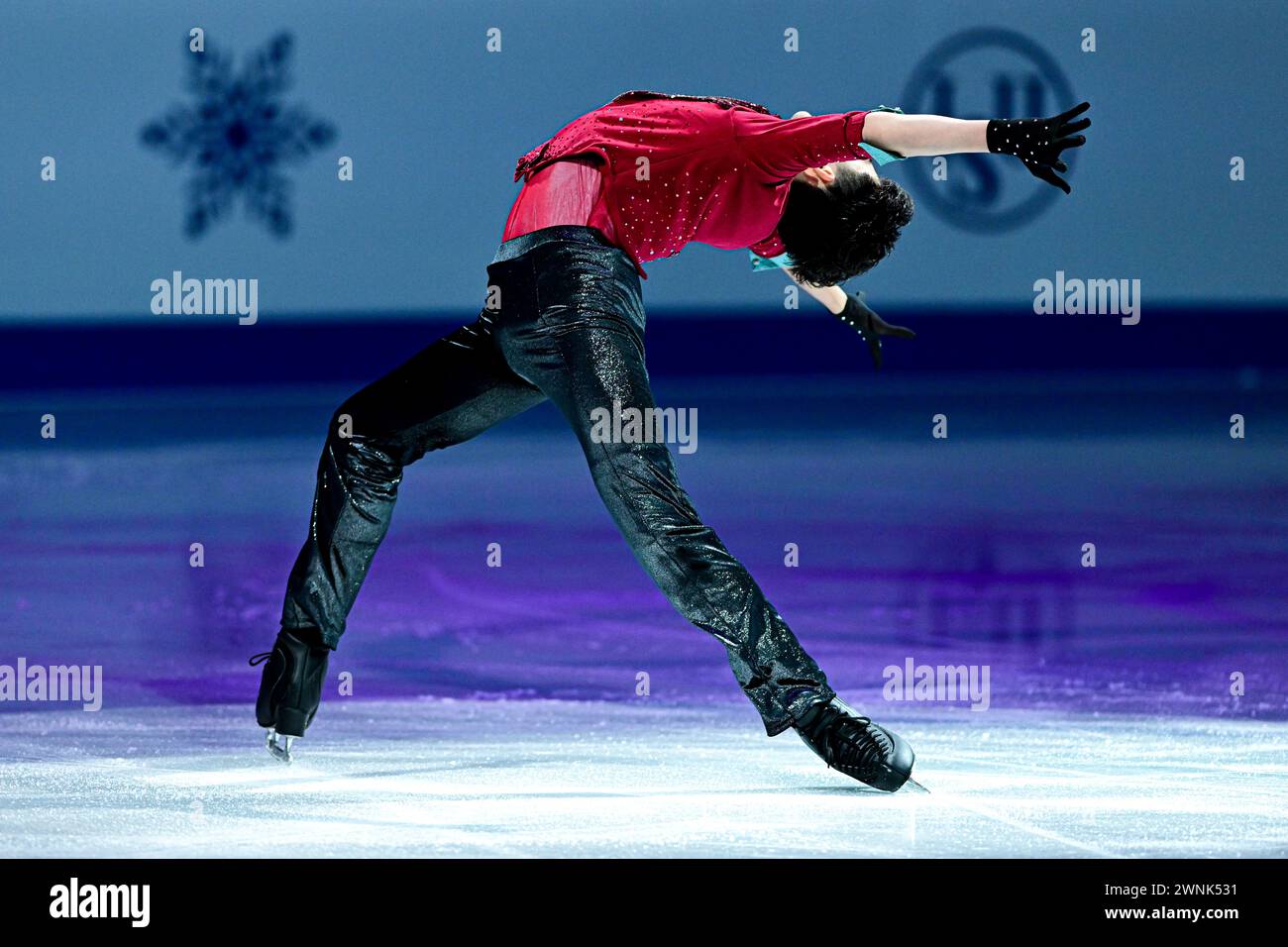 Yanhao LI (NZL), during Exhibition Gala, at the ISU World Junior Figure ...