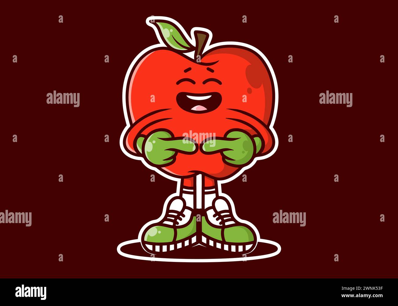 Red apple sticker Stock Vector Images - Alamy