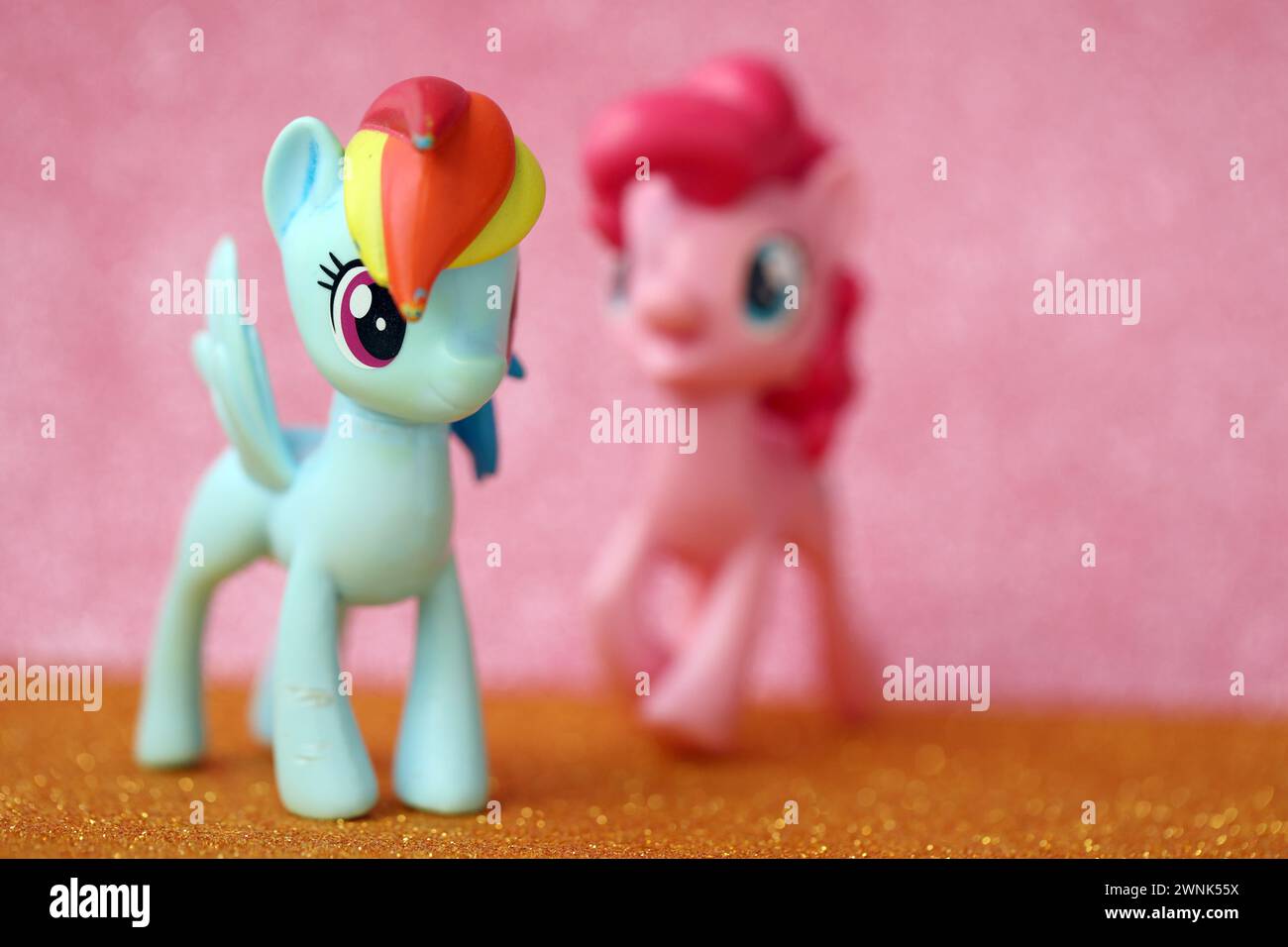 TERNOPIL, UKRAINE - JULY 7, 2023 Old toy with character from My Little ...