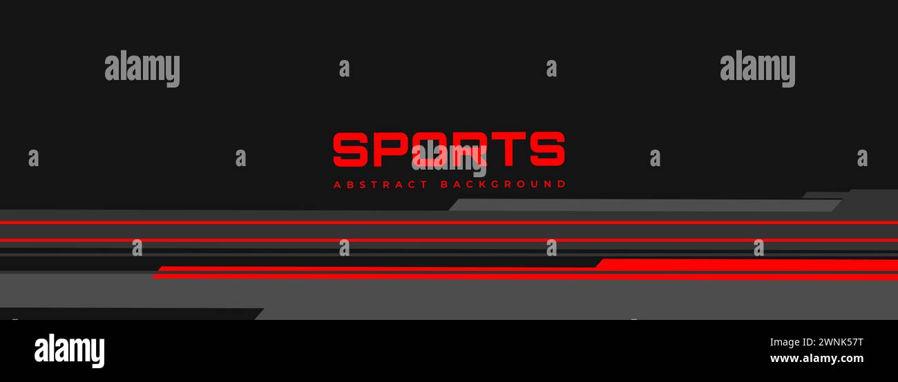 Modern sports background with horizontal red, black and gray lines ...