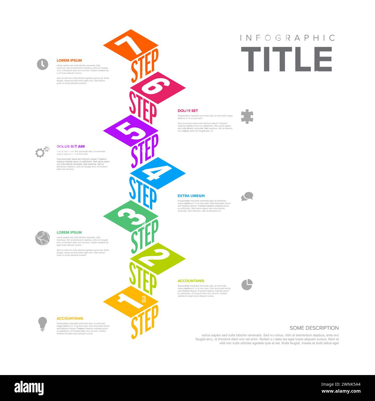 Vector Infographic steps diagram template for workflow, business schema ...