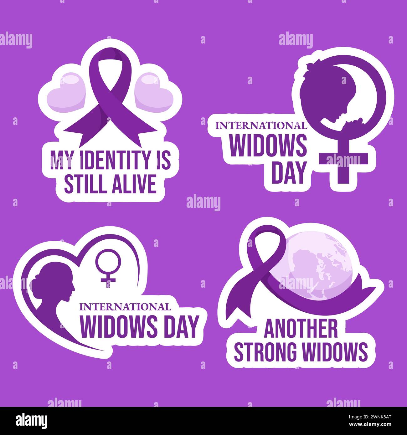 Widows Day Label Flat Cartoon Hand Drawn Templates Background ...
