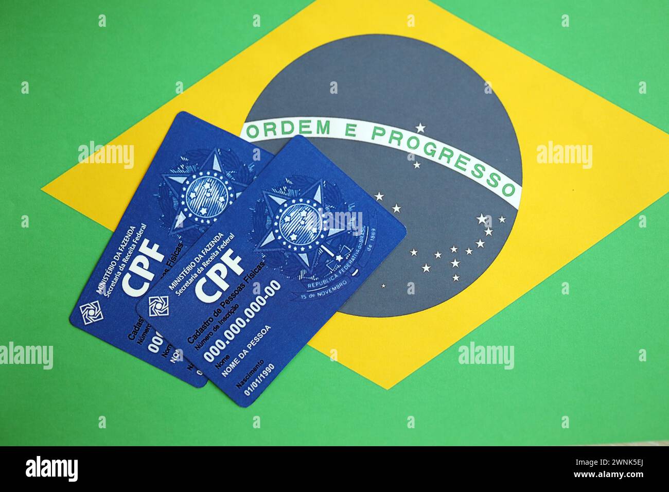 KYIV, UKRAINE - OCTOBER 31, 2023 Blue CPF card document template. The ...