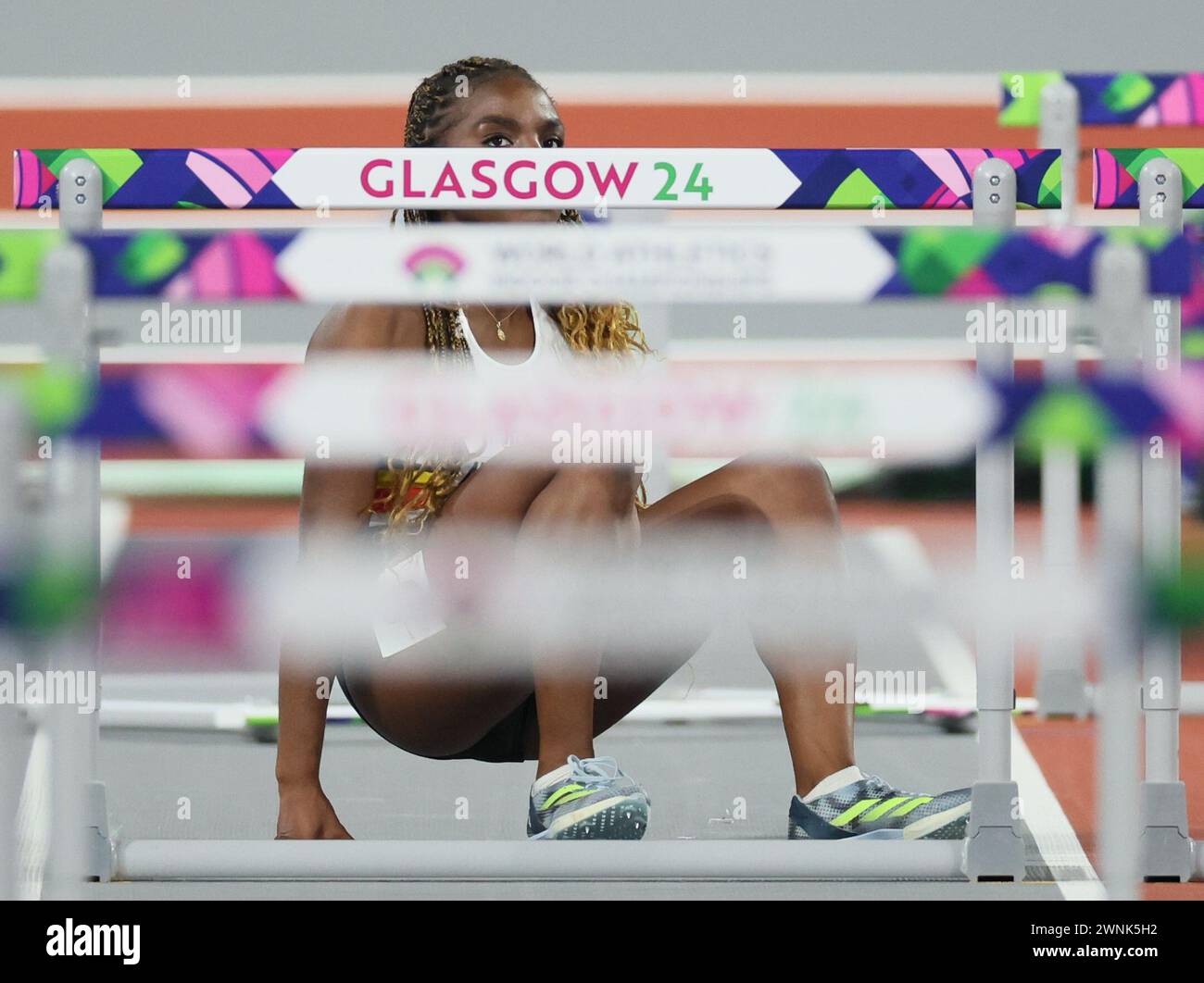 Glasgow, UK. 03rd Mar, 2024. Belgian Yanla Ndjip-Nyemeck pictured during the heats of the women ...