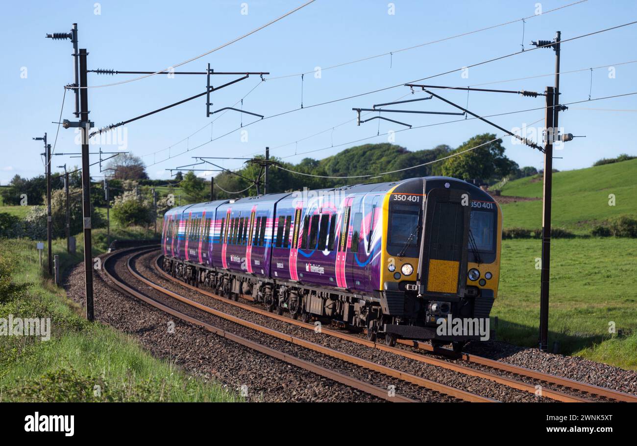 A First Transpennine Express class 350 electric train on the west coast main line Stock Photo ...