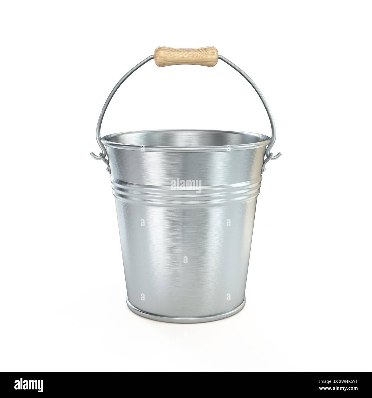 Metal bucket 3D rendering illustration isolated on white background ...