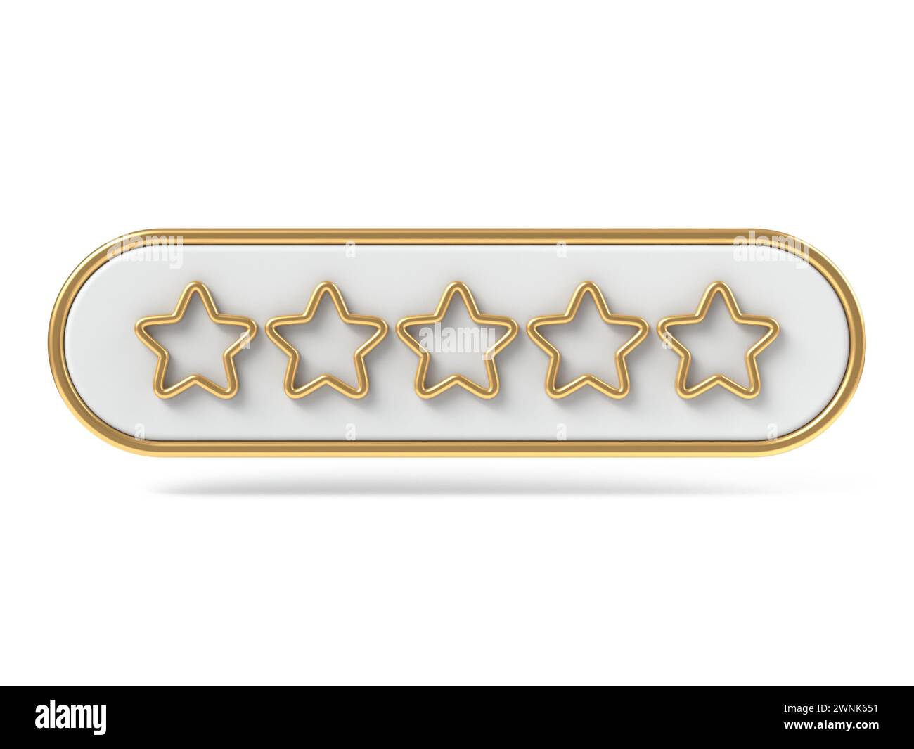 Voting concept Five golden stars 3D rendering illustration isolated on ...