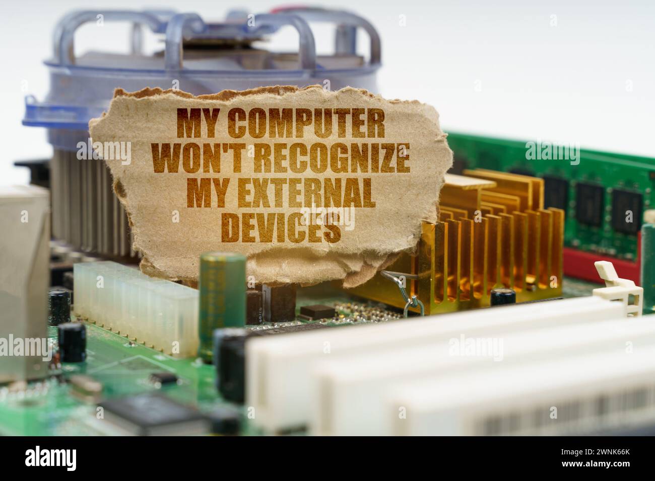 On the computer motherboard there is a cardboard with the inscription ...