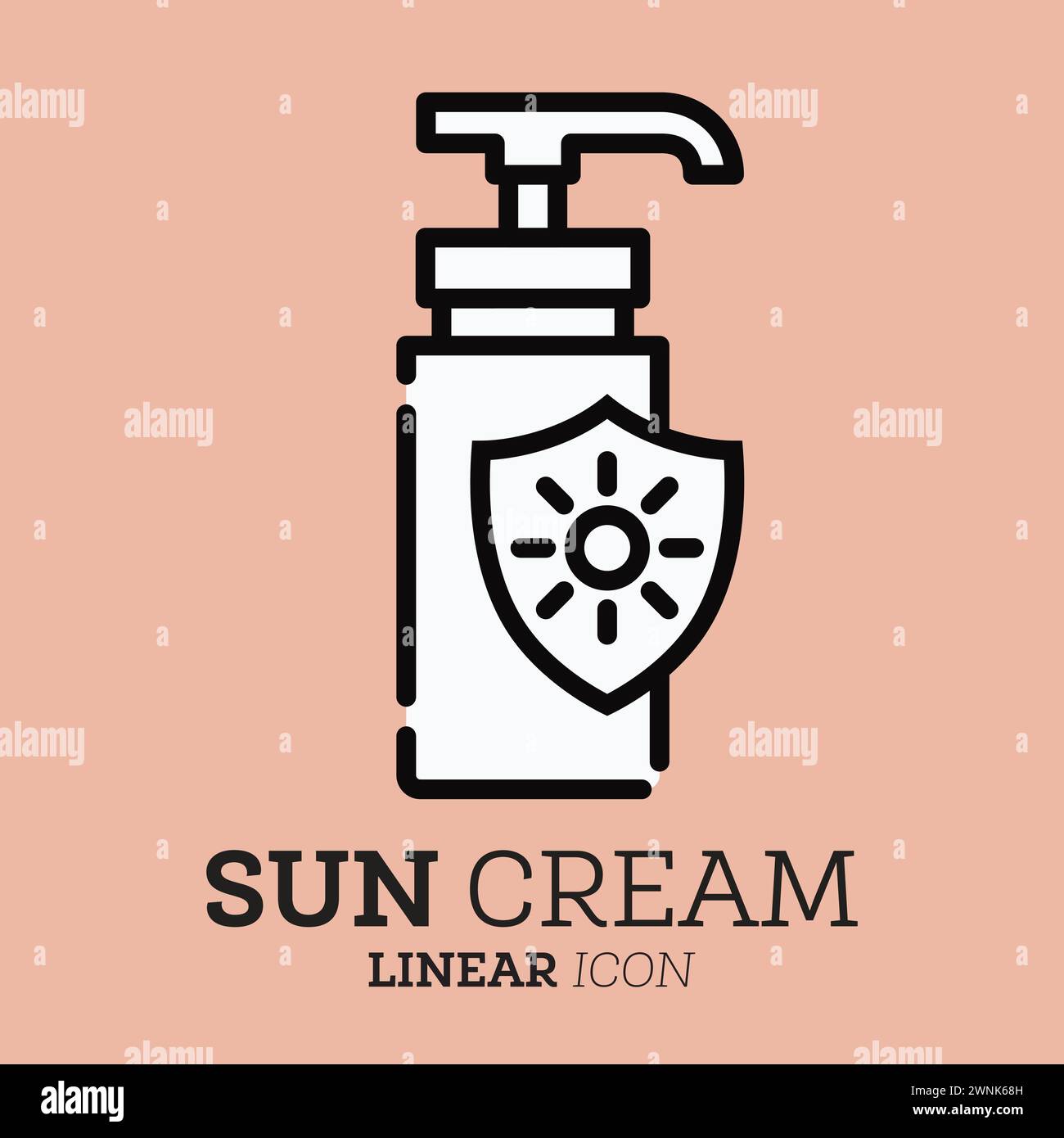 Sun cream. Outline icon for web, mobile and infographics. Vector ... Sun cream. Outline icon for web, mobile and infographics. Vector ...