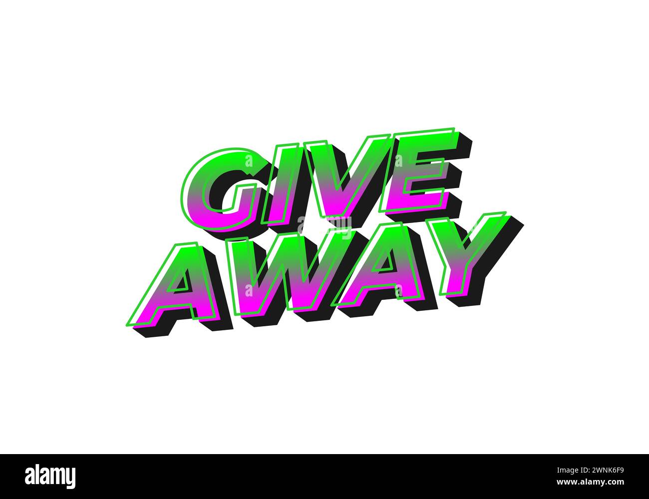 GIVE AWAY. Text effect design in 3D style with eye catching color Stock ...