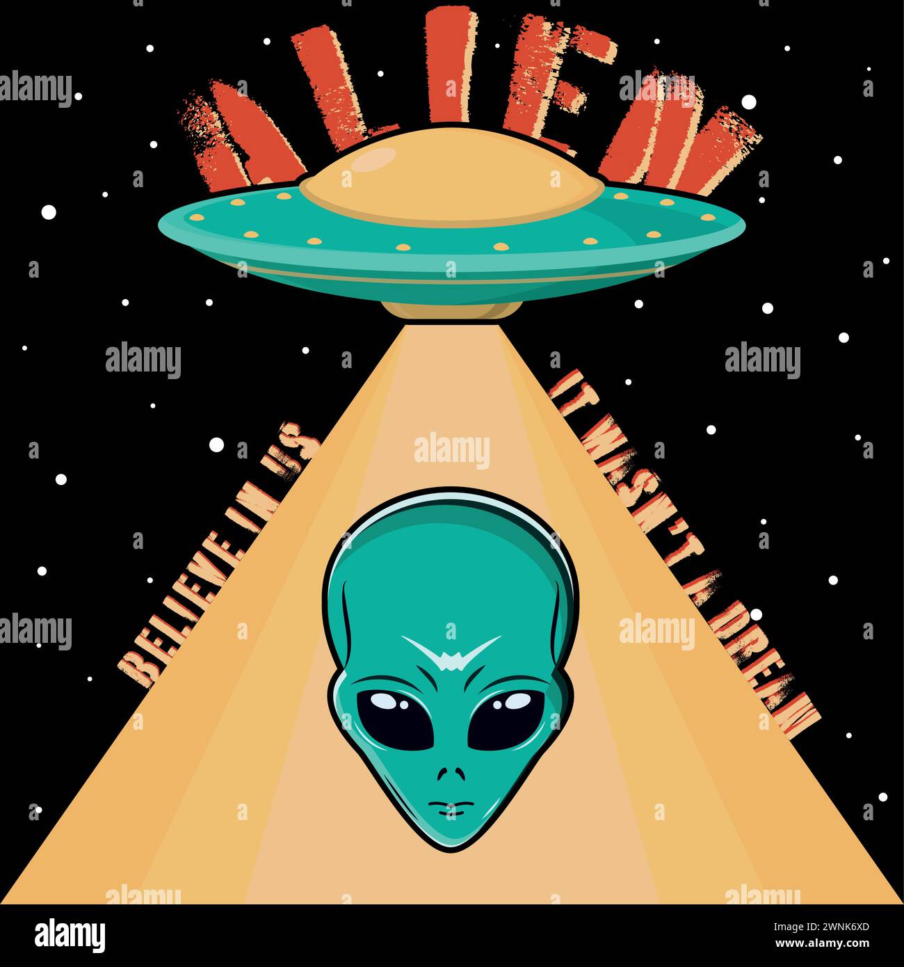 Sci fi ufo alien sticker Vector Stock Vector Image & Art - Alamy