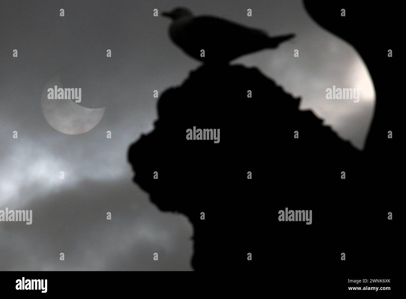 March 20,2015-Venice,Italy:A rare partial solar eclipse is seen over ...