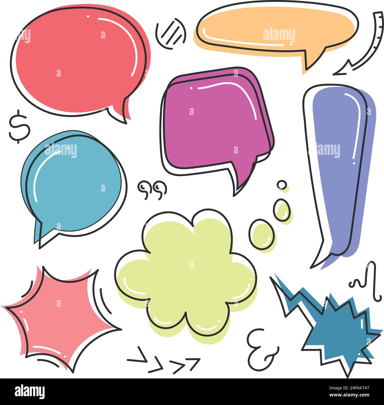 Comic bubbles chat Hand Draw Vector Stock Vector Image & Art - Alamy
