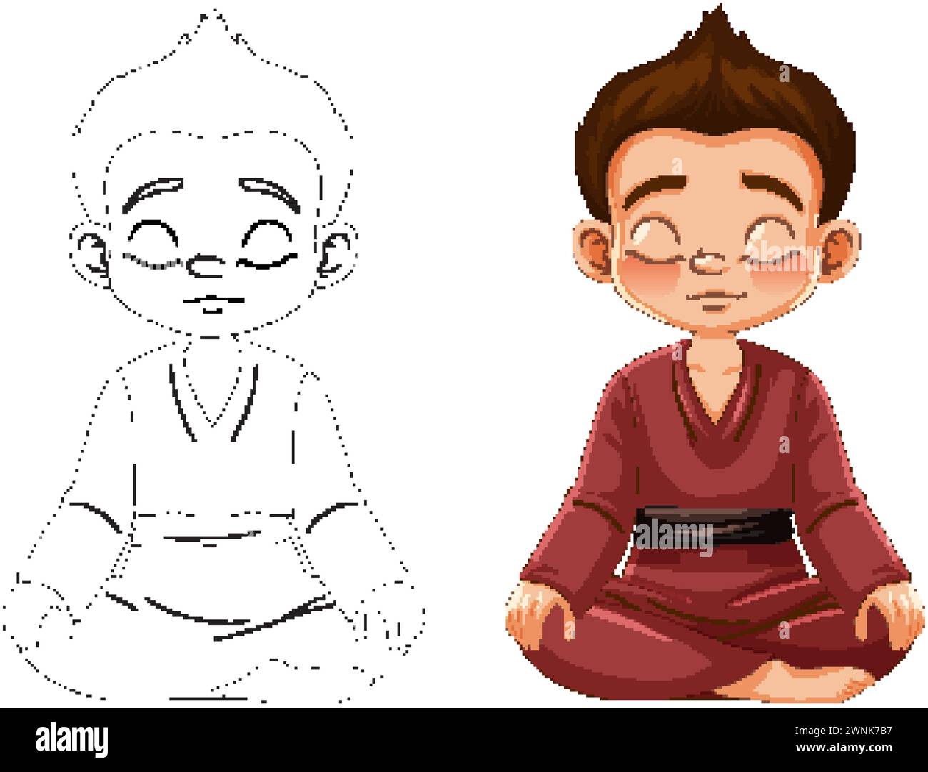 Illustration of a child in meditation pose Stock Vector Image & Art - Alamy