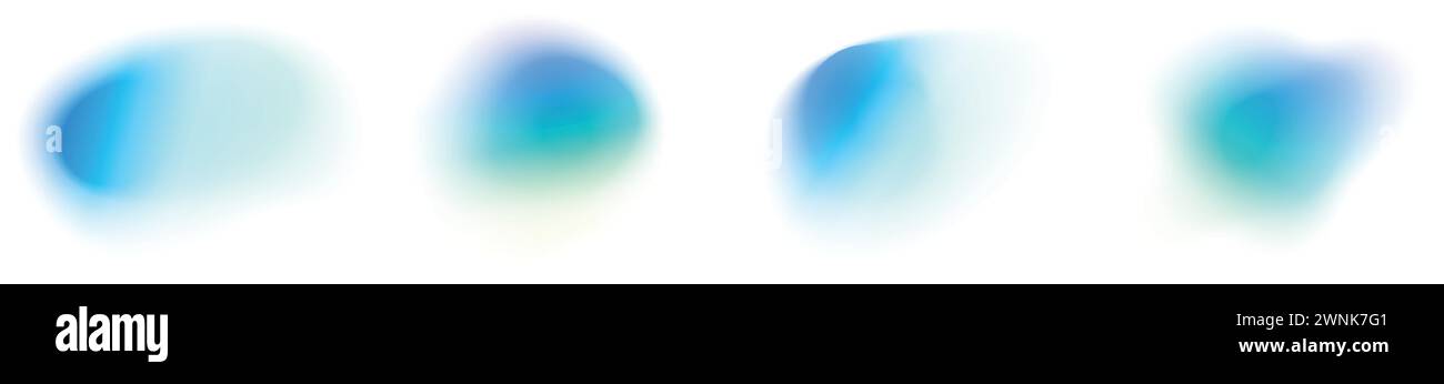 Y2K gradient shapes with blue blur colors. Abstract, fluid color. Flat ...