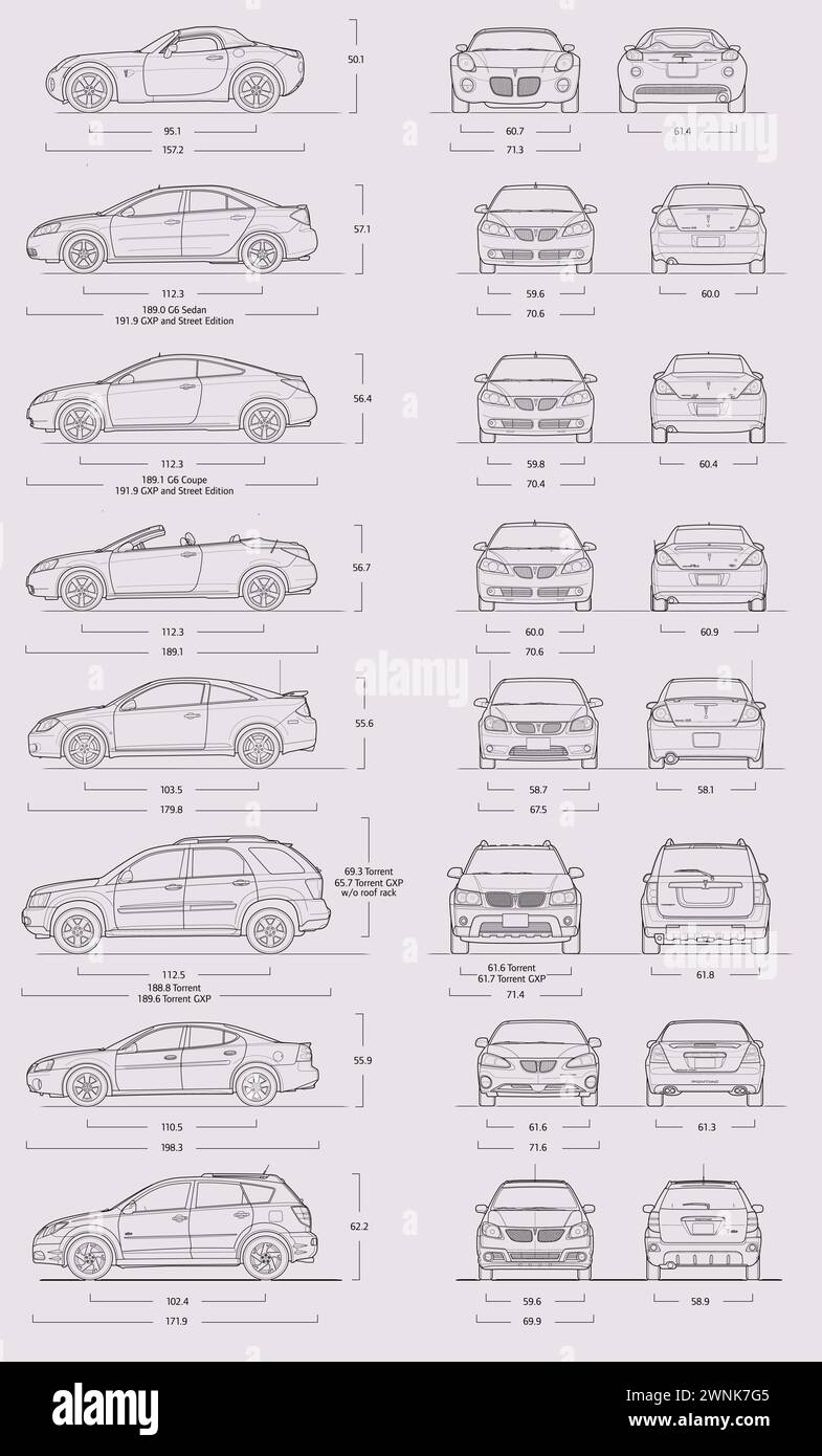 Pontiac car blueprint collection Stock Vector Image & Art - Alamy