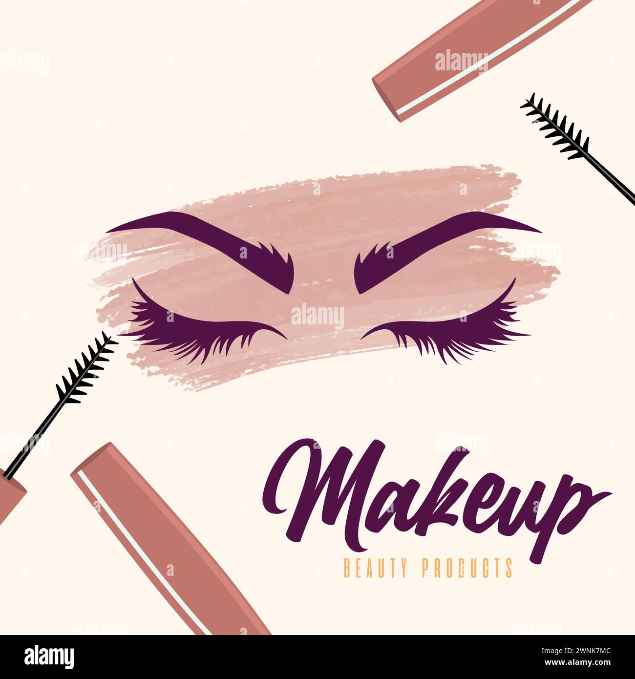 Makeup poster Mascara Vector Stock Vector Image & Art - Alamy