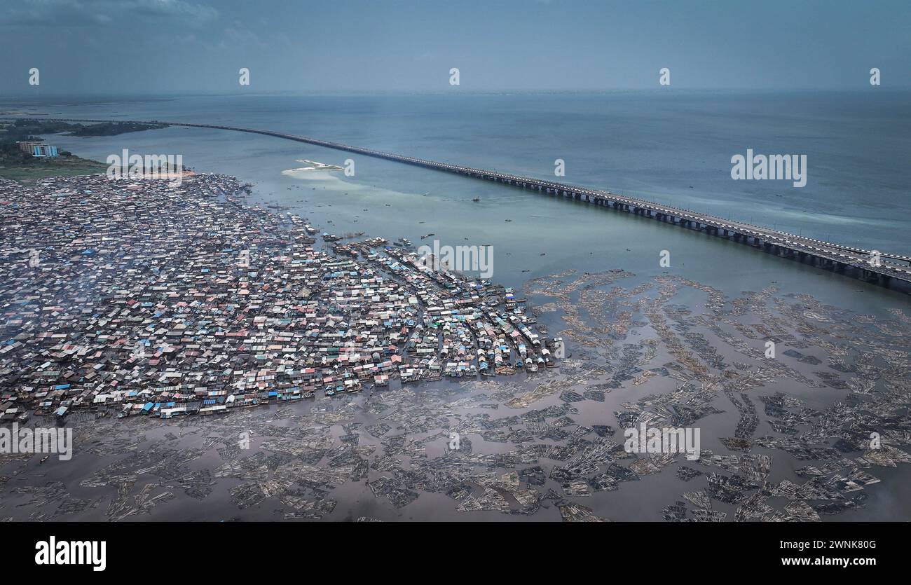 Lagos. 2nd Mar, 2024. This aerial drone photo taken on March 2, 2024 ...