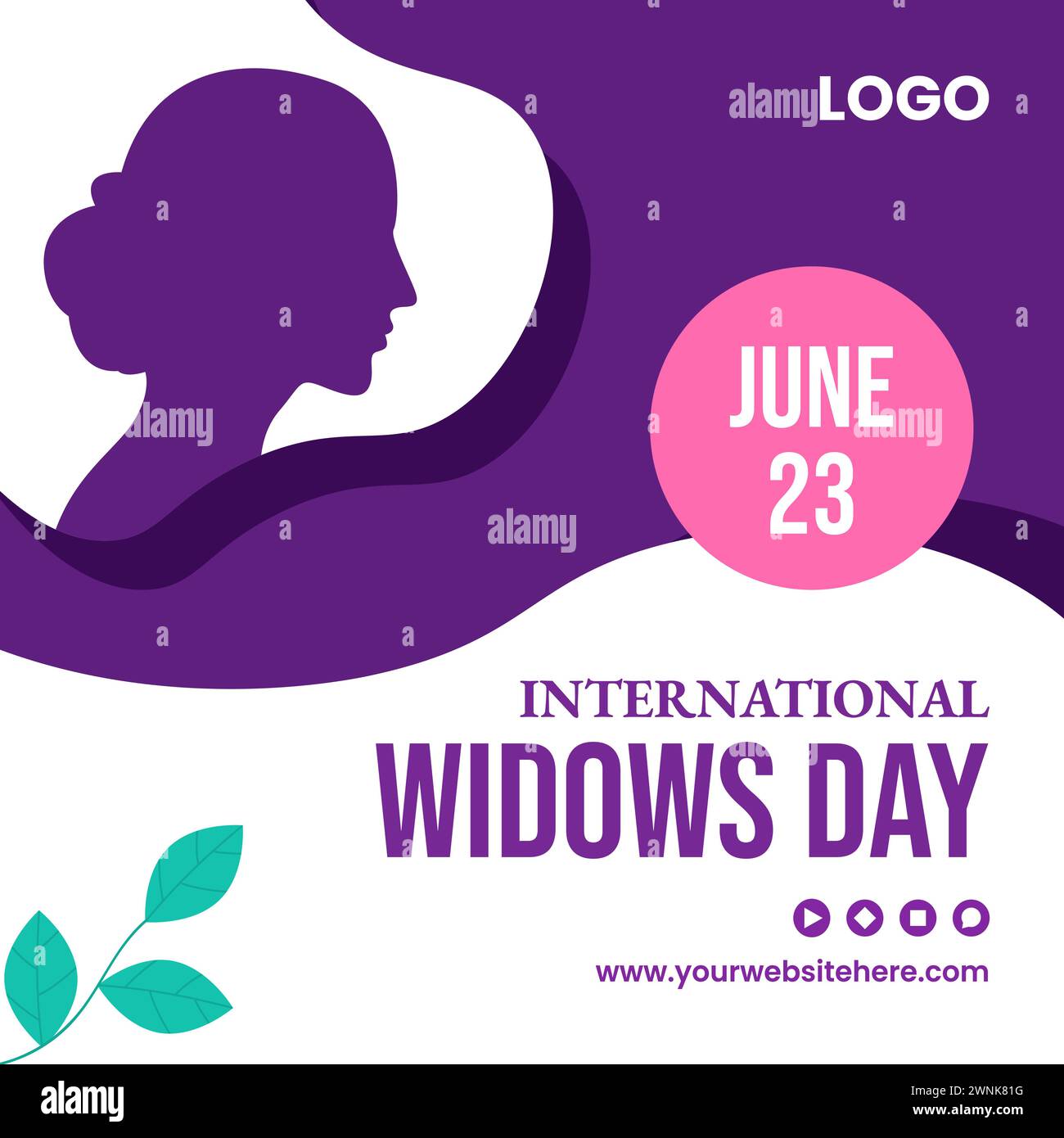 Widows Day Social Media Illustration Flat Cartoon Hand Drawn Templates ...